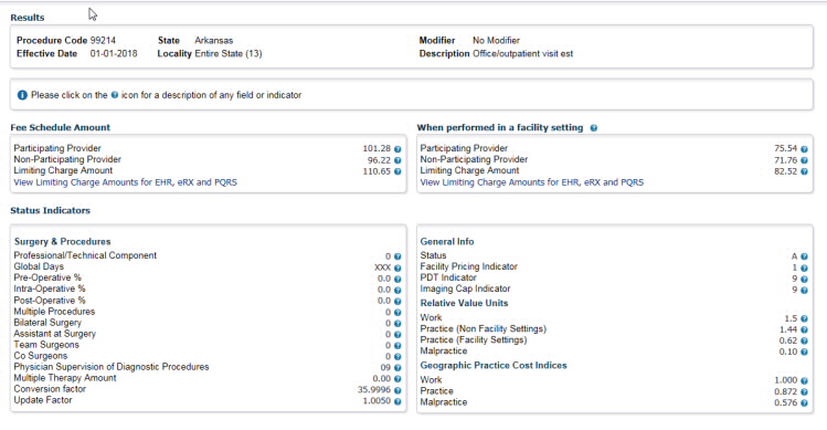JH Physician's Fee Schedule Tool Instructions