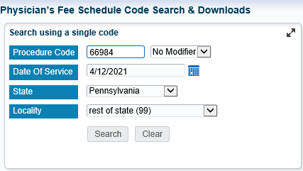 JL Physician's Fee Schedule Search and Downloads Instructions