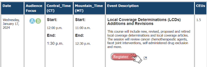 Learning Center Step by Step Tutorial Registration