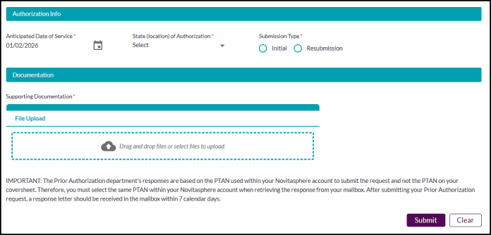 Novitasphere User Guide Section 9 - Prior auth