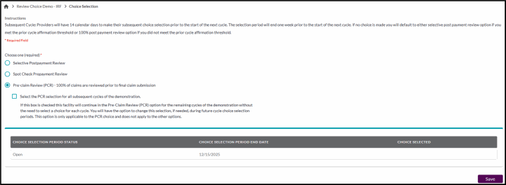 Inpatient Rehabilitation Facility Review Choice Demonstration (IRF RCD ...