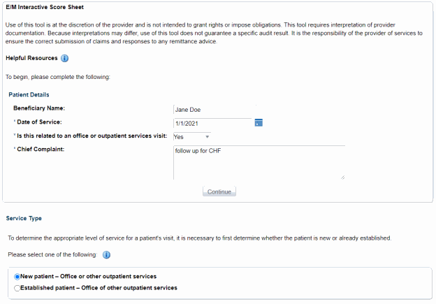 Evaluation & management (E/M) Score Sheet FAQs