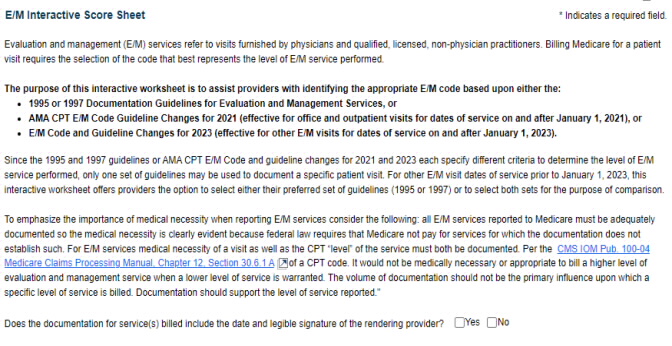 Evaluation & management (E/M) Help Guide