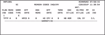 FISS Chapter 4 Inquiry menu