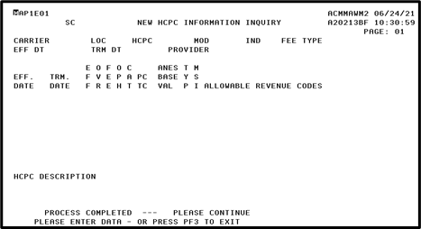 FISS Chapter 4 Inquiry menu