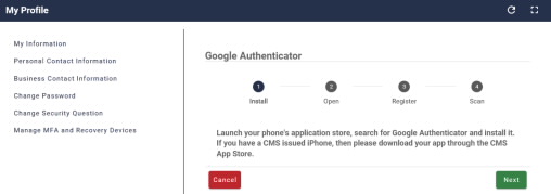 Registering a multi-factor authentication (MFA) device